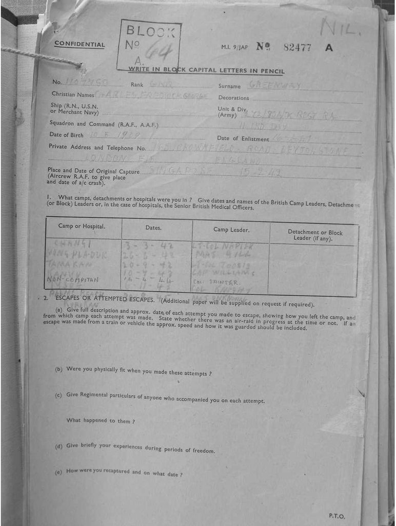 Greenway, Charles Frederick George – COFEPOW